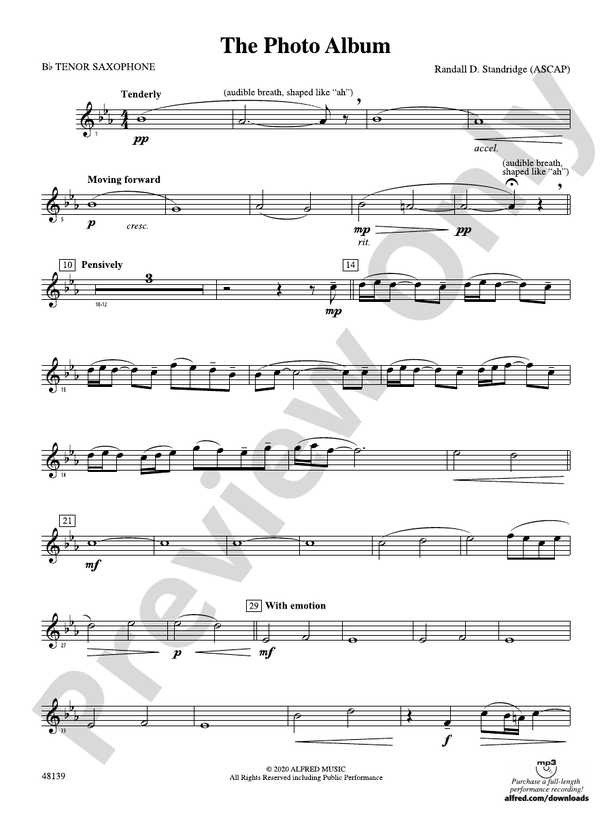 The Photo Album: B-flat Tenor Saxophone: B-flat Tenor Saxophone Part - Digital Sheet Music Download