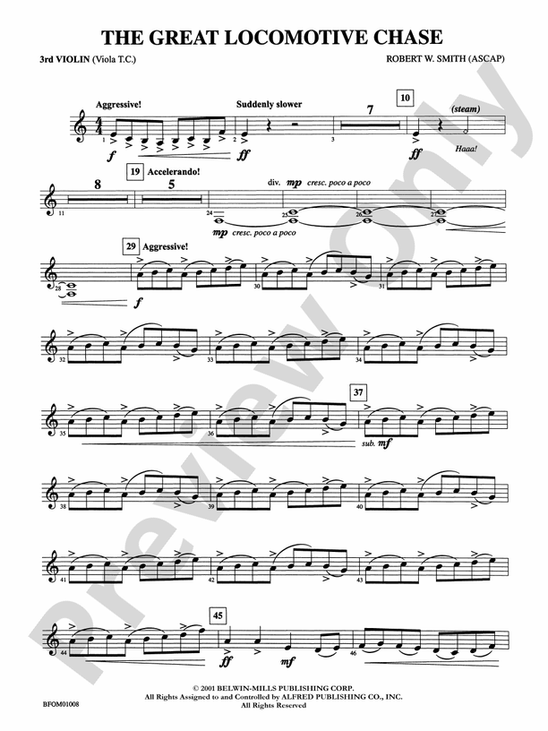 The Great Locomotive Chase: 3rd Violin (Viola [TC]): 3rd Violin (Viola ...
