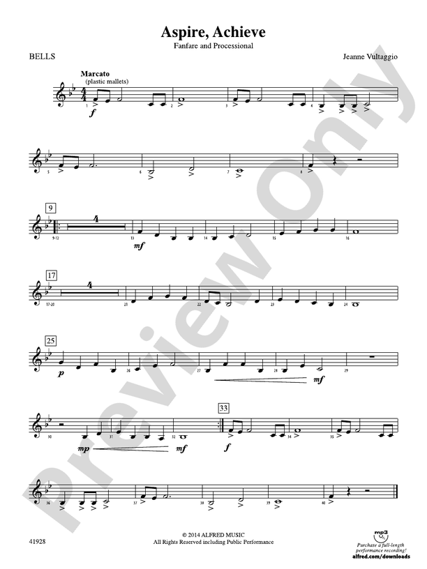Aspire, Achieve: Bells: Bells Part - Digital Sheet Music Download