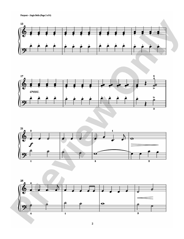 Jingle Bells: Piano Duets & Four Hands: James Pierpont - Digital Sheet ...