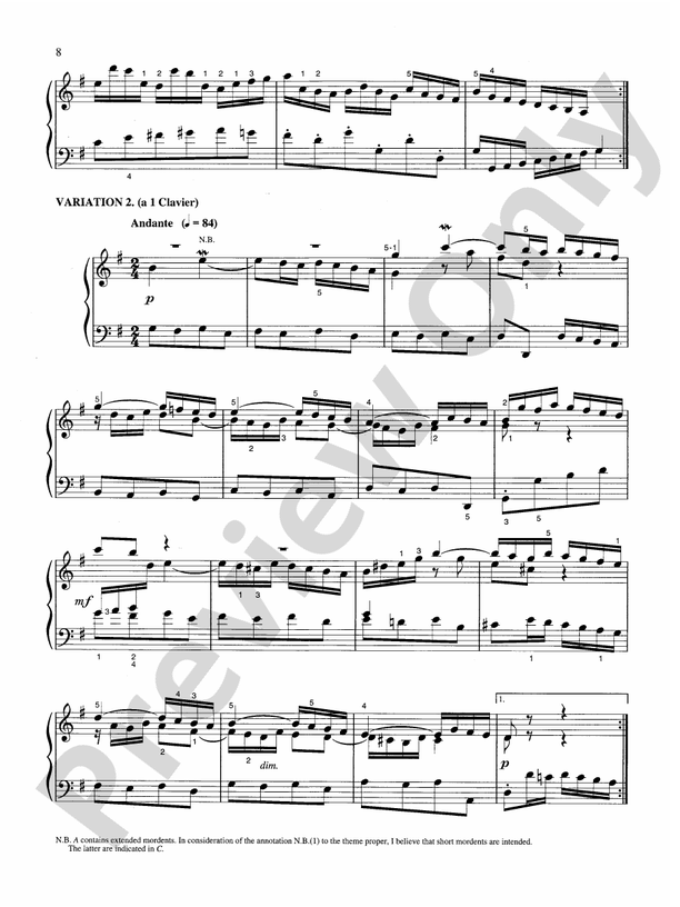 Bach: Goldberg Variations: Goldberg Variations Part - Digital Sheet ...