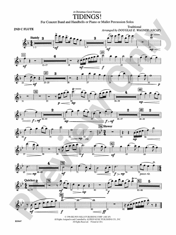 Tidings! (A Christmas Carol Fantasy): 2nd Flute: 2nd Flute Part - Digital Sheet Music Download