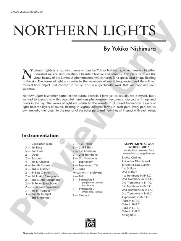 Northern Lights: Score: Concert Band Score - Digital Sheet Music Download