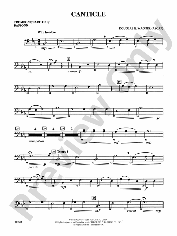 Canticle: 1st Trombone: 1st Trombone Part - Digital Sheet Music Download