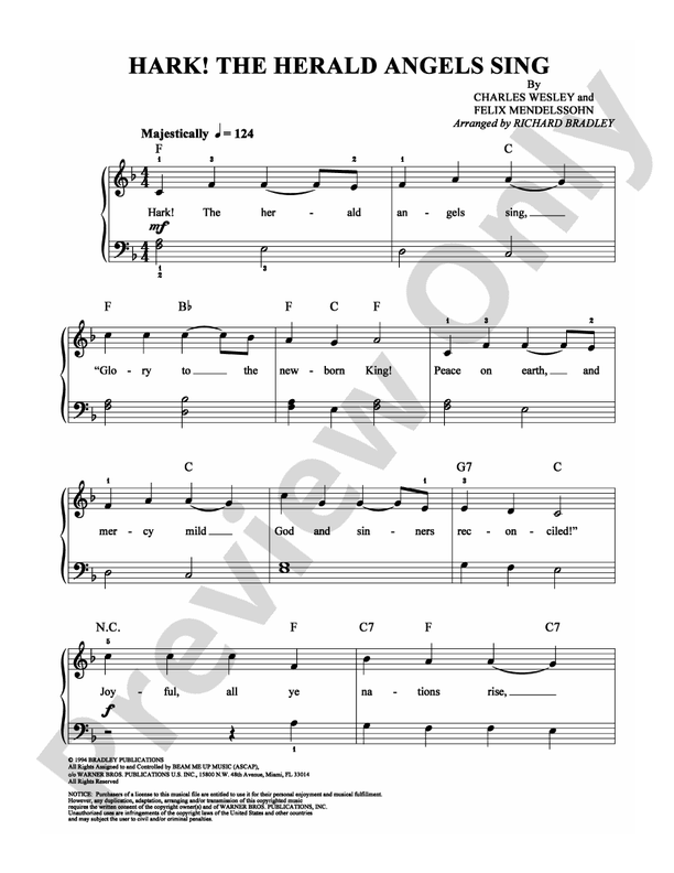 Hark! The Herald Angels Sing: Easy Piano: Felix Mendelssohn - Digital ...