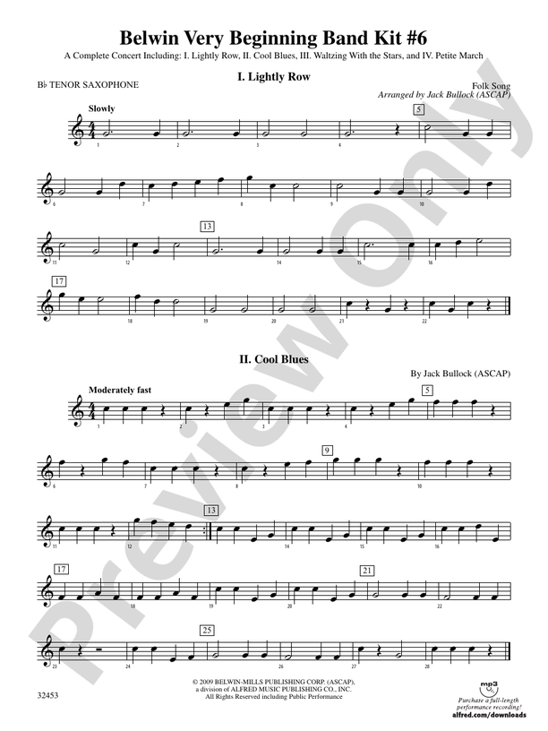 Belwin Very Beginning Band Kit #6: B-flat Tenor Saxophone: B-flat Tenor ...