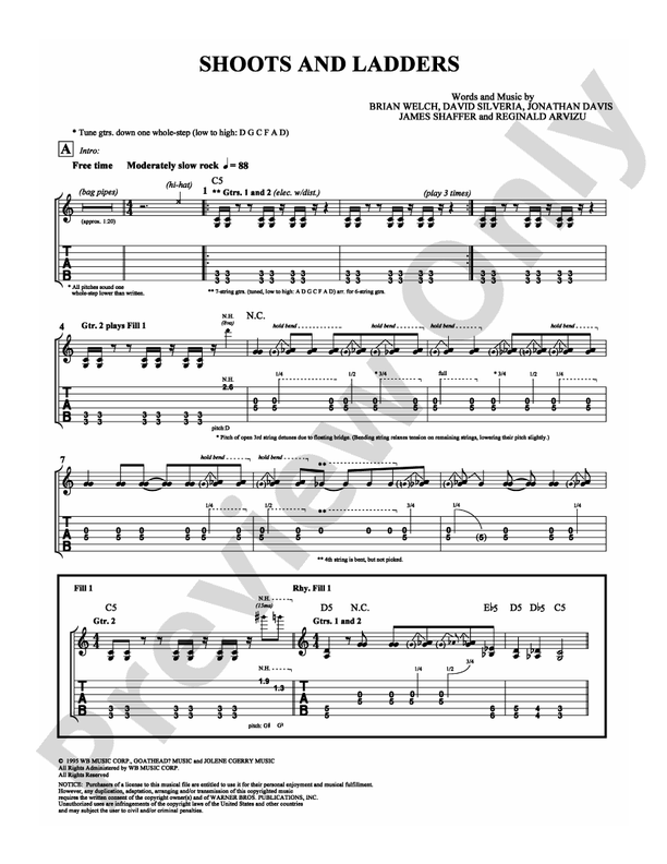 Shoots and Ladders: Guitar TAB: Korn - Digital Sheet Music Download