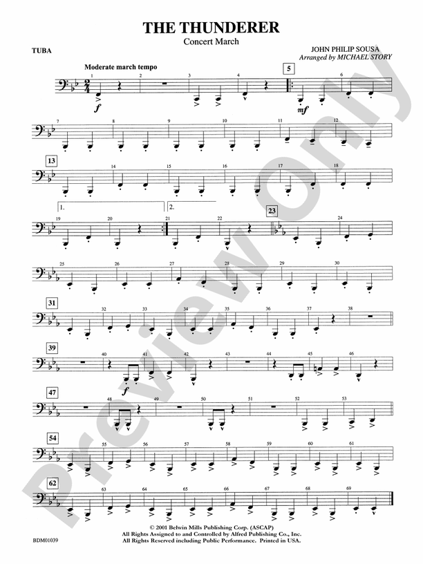 The Thunderer: Tuba: Tuba Part - Digital Sheet Music Download