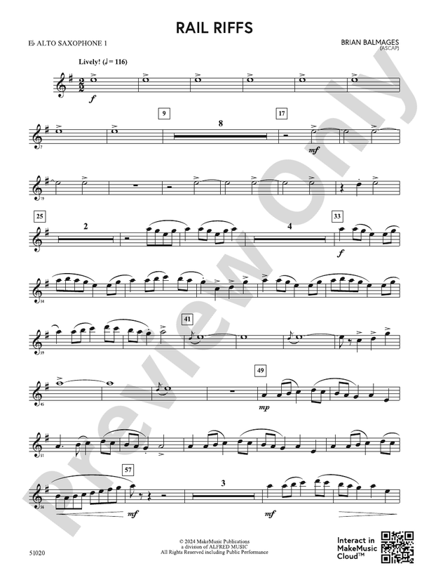 Rail Riffs: E-flat Alto Saxophone: E-flat Alto Saxophone Part - Digital ...