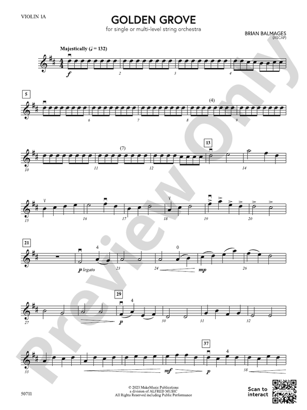 Golden Grove: Violin 1A: Violin 1A Part - Digital Sheet Music Download