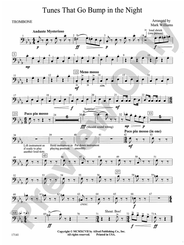 Tunes That Go Bump in the Night: 1st Trombone: 1st Trombone Part ...