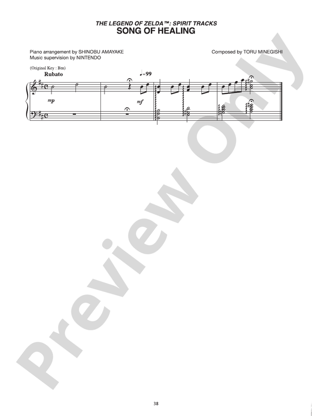 The Legend of Zelda™: Spirit Tracks Song of Healing: Piano: Nintendo® - Digital Sheet Music Download