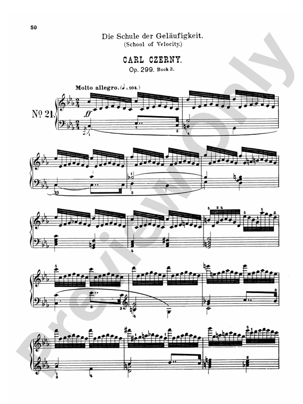 Czerny: School of Velocity, Op. 299 (Complete): No. 21 Part - Digital Sheet Music Download