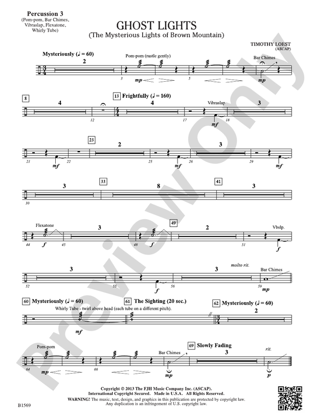 Ghost Lights: Percussion 3: Percussion 3 Part: Timothy Loest - Digital ...