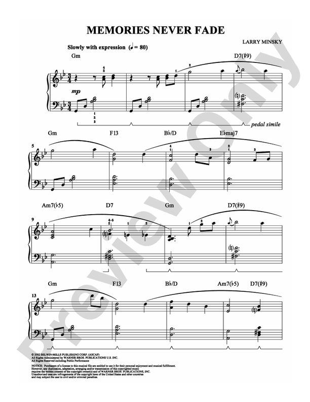 Memories Never Fade: Easy Piano: Larry Minsky - Digital Sheet Music ...