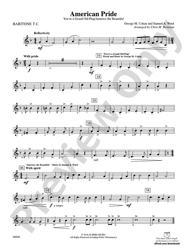 American Pride: Baritone T.C.: Baritone T.C. Part - Digital Sheet Music ...