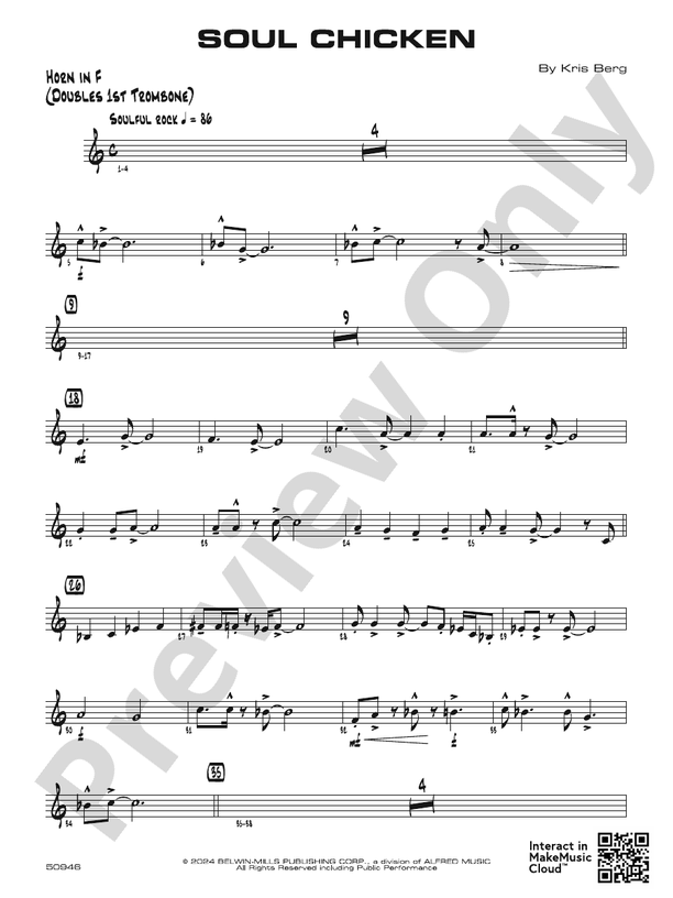 Soul Chicken: 1st F Horn: 1st F Horn Part - Digital Sheet Music Download