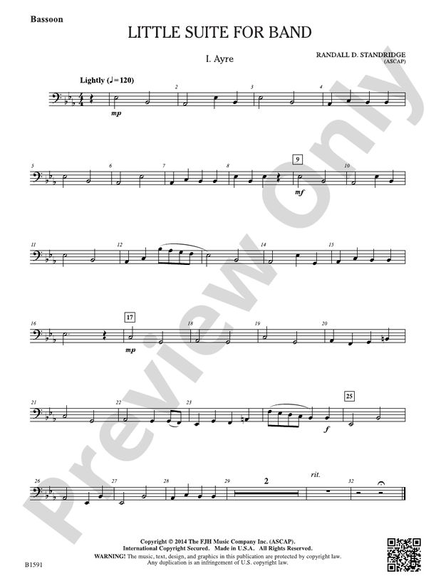 Little Suite for Band: Bassoon: Bassoon Part: Randall Standridge ...