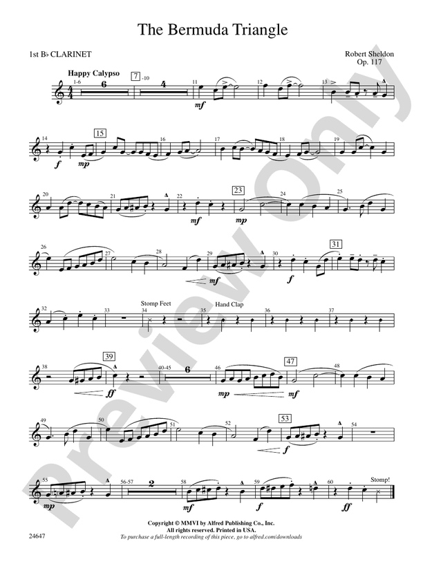The Bermuda Triangle: 1st B-flat Clarinet: 1st B-flat Clarinet Part ...