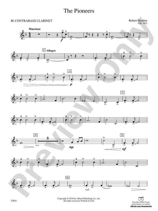 The Pioneers: (wp) B-flat Contrabass Clarinet: (wp) B-flat Contrabass Clarinet World Part ...