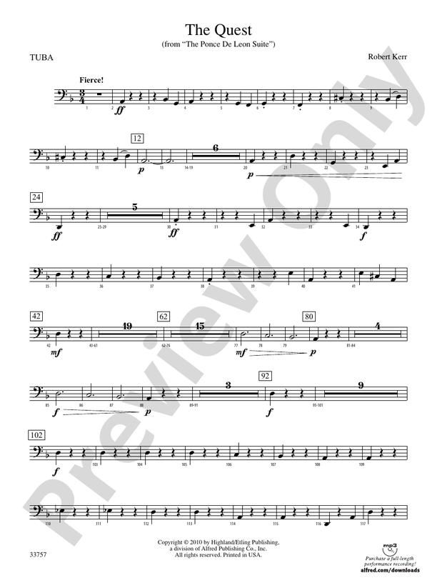 The Quest: Tuba: Tuba Part - Digital Sheet Music Download