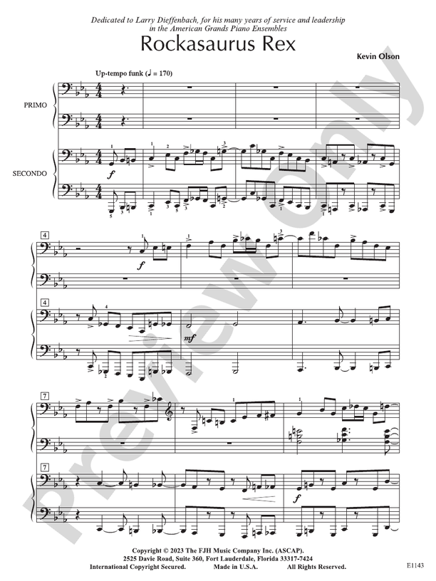 Rockasaurus Rex: Piano: Kevin Olson - Digital Sheet Music Download