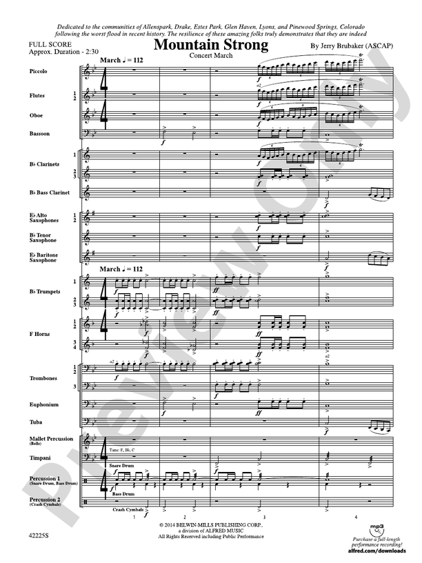 Mountain Strong: Score: Concert Band Score - Digital Sheet Music Download