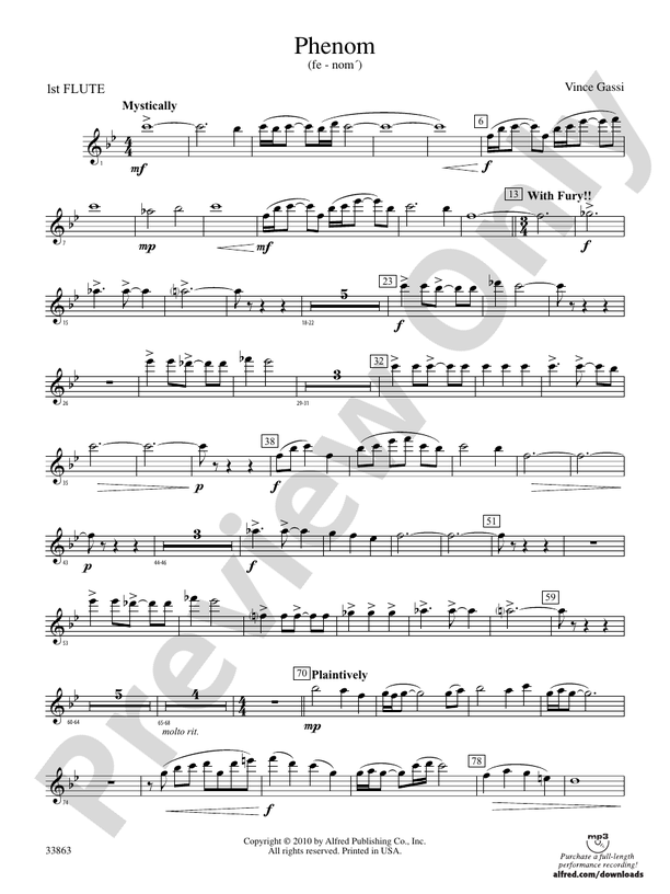 PHENOM/CB: Flute: Flute Part - Digital Sheet Music Download