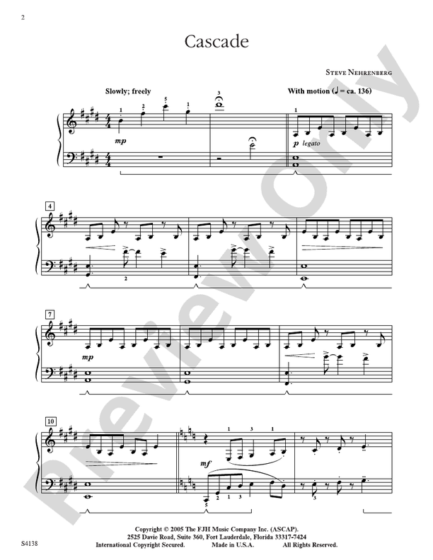 Cascade: Piano: Steve Nehrenberg - Digital Sheet Music Download