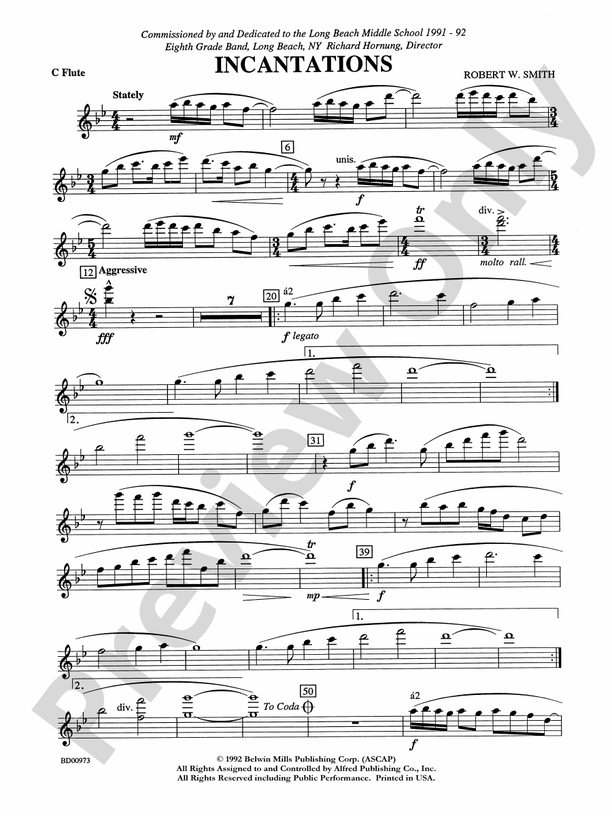 Incantations: Flute: Flute Part - Digital Sheet Music Download