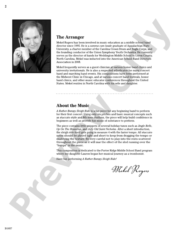 A Rather Bumpy Sleigh Ride: Score: : Mekel Roger - Digital Sheet Music Download