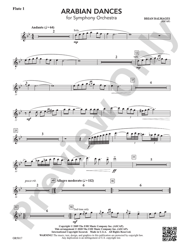 Arabian Dances: Flute 1: Flute 1 Part: Brian Balmages - Digital Sheet ...