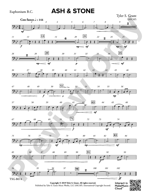 Ash & Stone: Baritone B.C.: Baritone B.C. Part - Digital Sheet Music Download