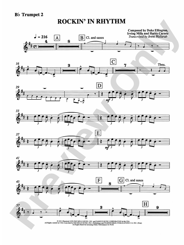 Rockin' in Rhythm: 2nd B-flat Trumpet: 2nd B-flat Trumpet Part - Digital Sheet Music Download