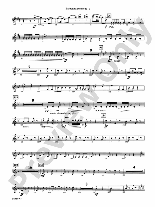 Pineapple Poll (Suite from the Ballet): E-flat Baritone Saxophone: E-flat Baritone Saxophone ...