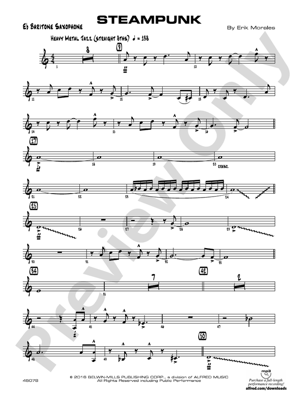 Steampunk: E-flat Baritone Saxophone: E-flat Baritone Saxophone Part - Digital Sheet Music Download