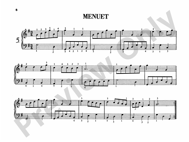 Bach: The First Bach Book (Fing. Alexander Lipsky): 5. Menuet, in G ...