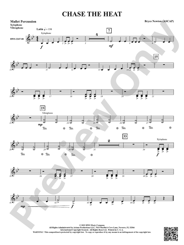 Chase the Heat: 1st Mallet Percussion: 1st Mallet Percussion Part ...