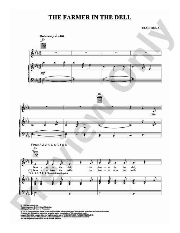 The Farmer in the Dell: Piano/Vocal/Chords: Traditional - Digital Sheet ...