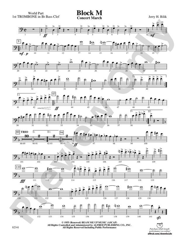 Block M Wp 1st B Flat Trombone B C Wp 1st B Flat Trombone B C