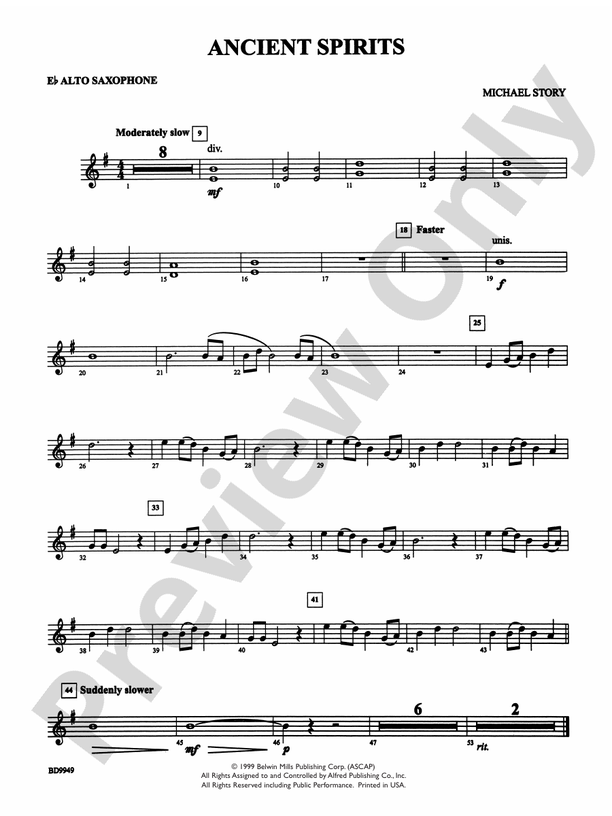 Ancient Spirits: E-flat Alto Saxophone: E-flat Alto Saxophone Part ...