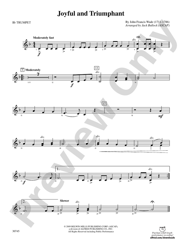 Joyful and Triumphant: 1st B-flat Trumpet: 1st B-flat Trumpet Part ...