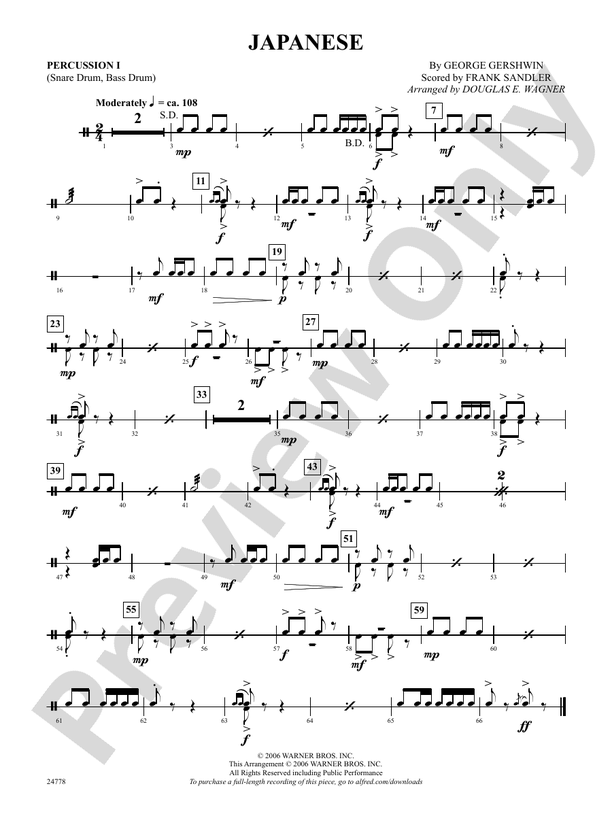 Japanese: 1st Percussion: 1st Percussion Part - Digital Sheet Music Download
