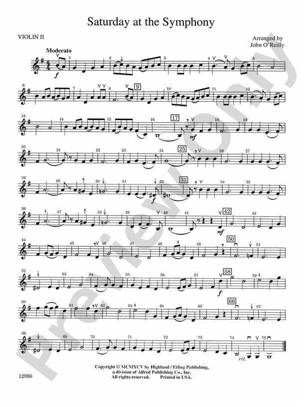 Saturday at the Symphony: 2nd Violin: 2nd Violin Part - Digital Sheet ...