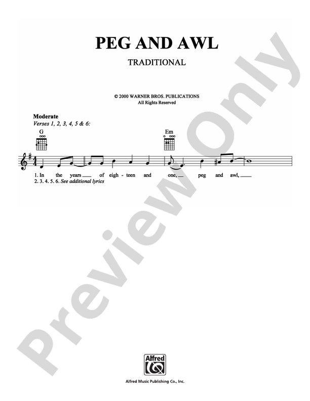 Peg and Awl: Lead Sheet: Traditional - Digital Sheet Music Download