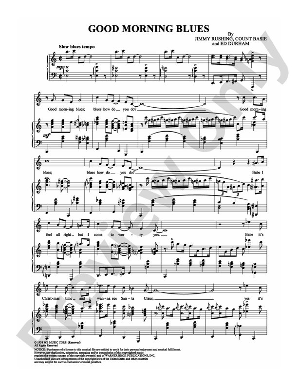 Good Morning Blues: Piano/Vocal/Chords: Count Basie - Digital Sheet ...