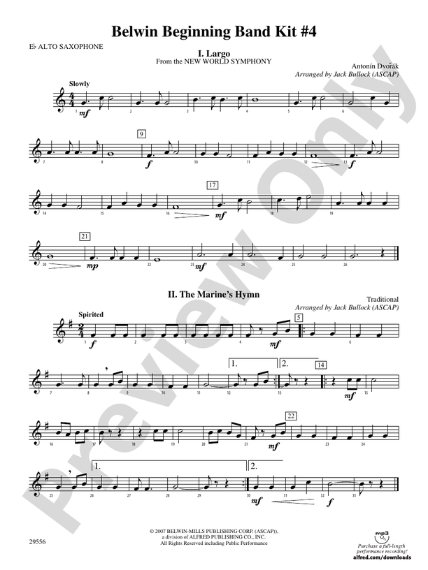 Belwin Beginning Band Kit #4: E-flat Alto Saxophone: E-flat Alto ...