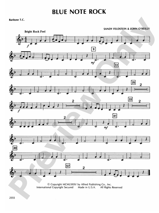 Blue Note Rock: Baritone T.C.: Baritone T.C. Part - Digital Sheet Music ...