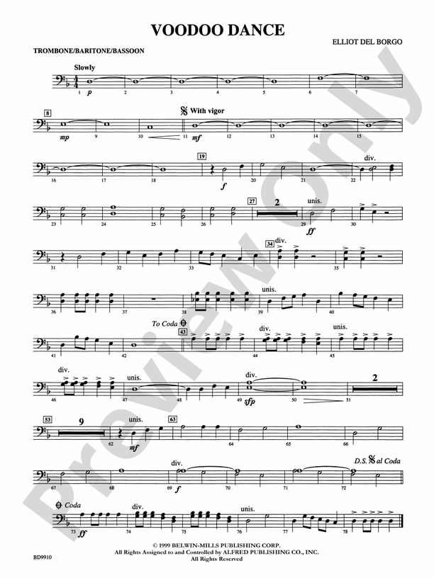 Voodoo Dance: 1st Trombone: 1st Trombone Part - Digital Sheet Music ...
