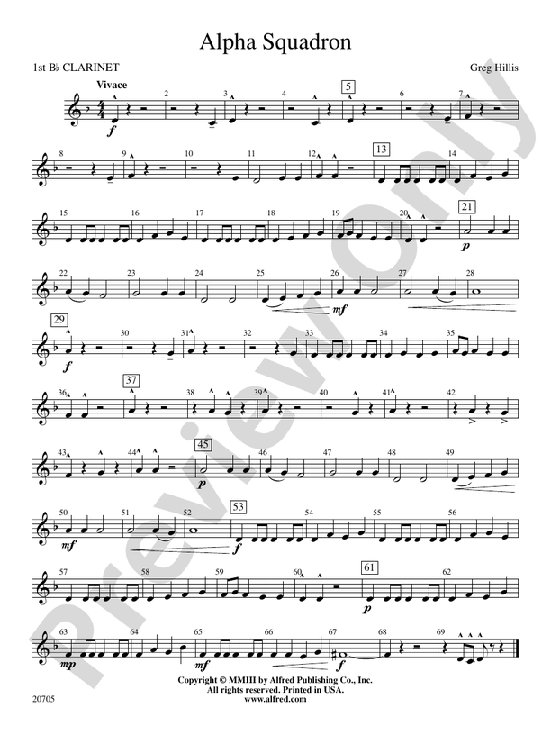 Alpha Squadron: 1st B-flat Clarinet: 1st B-flat Clarinet Part - Digital Sheet Music Download